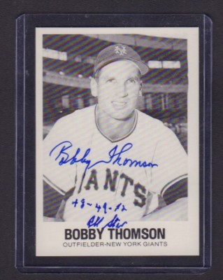 Bobby Thomson 1977 TCMA Renata Galasso #39 Autographed Signed w/COA ...