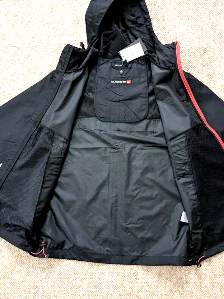 Quicksilver Men's S Zip-up Hooded Light Jacket Vented Packable Hood ...