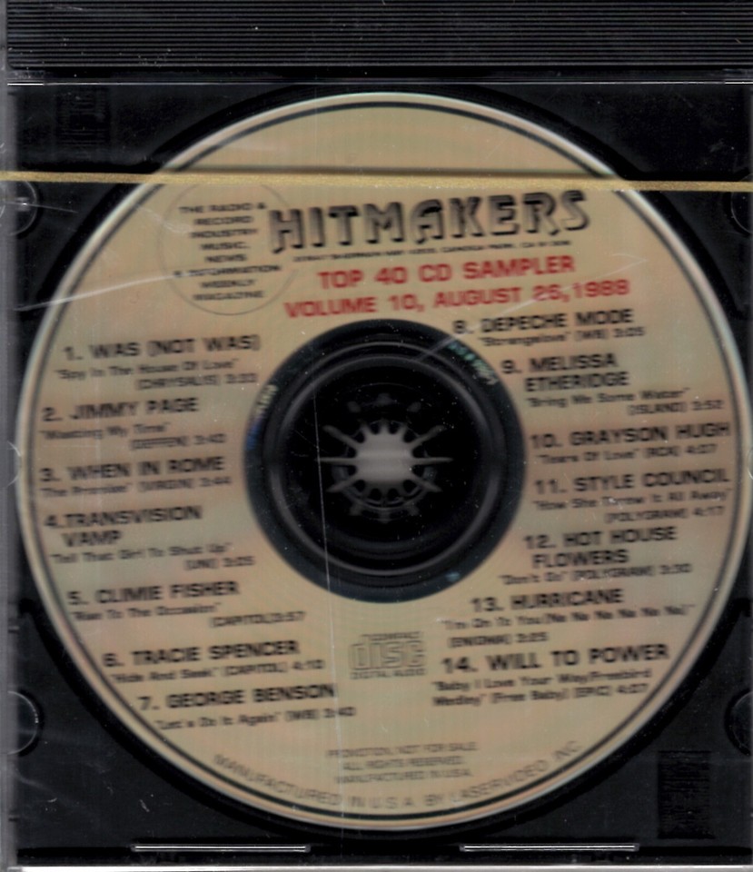 Hitmakers Top 40 CD Sampler Volume 10 -- August 26, 1988 | eBay