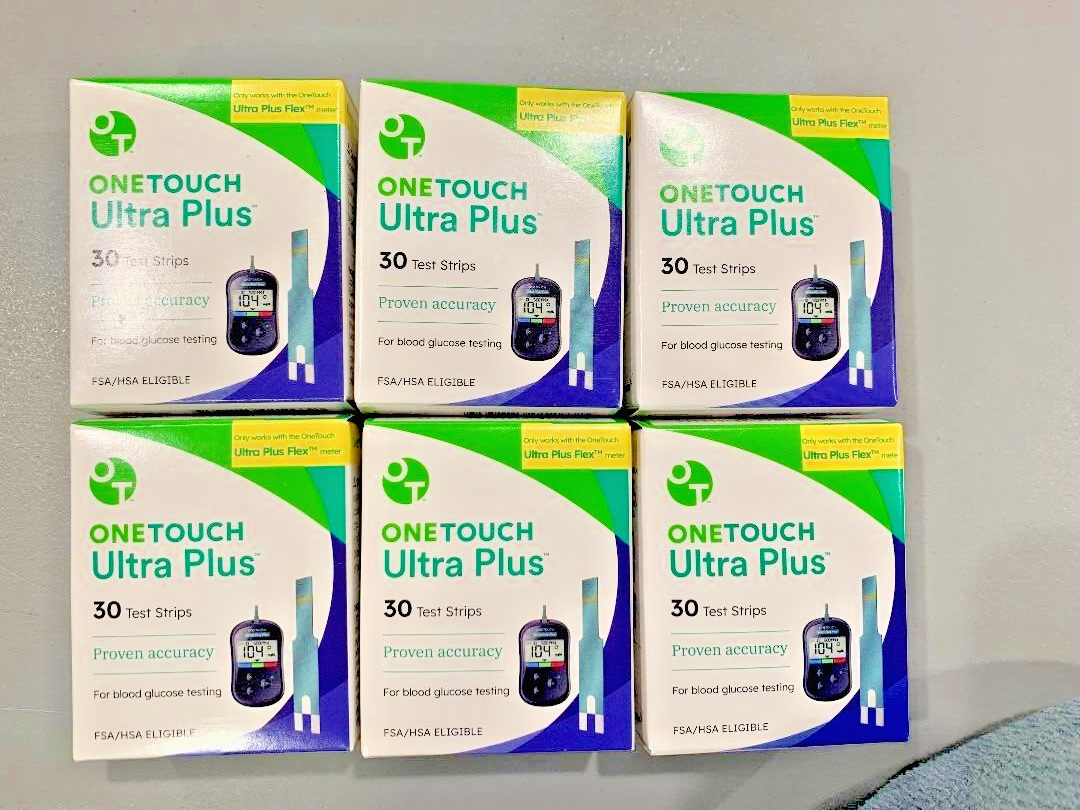 One Touch Ultra Plus BLOOD GLUCOSE 30 Test Strips (PACK Of 6) Expires ...