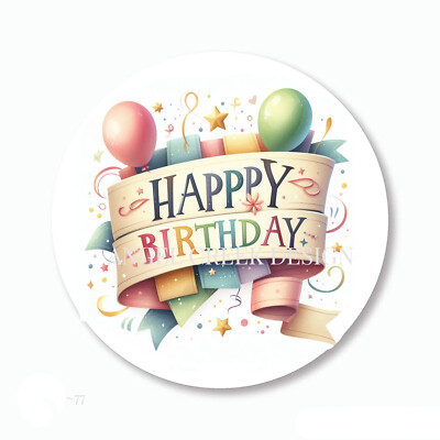 Happy Birthday Banner Stickers Birthday Envelope Seals Labels Birthday ...