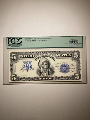 BEO 1899 $5 Silver Certificate Reprint Courtesy DSS Coin & Bullion 1906 ...