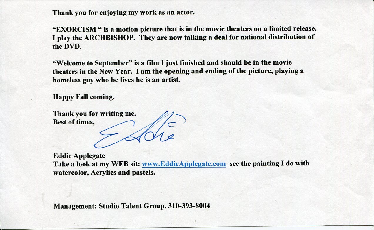 Eddie Applegate Patty Duke Show Richard Harrison Gunsmoke Signed ...