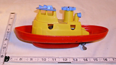 IDEAL TUG BOAT WIND UP PLASTIC TOY BOAT 1950s WORKS | eBay