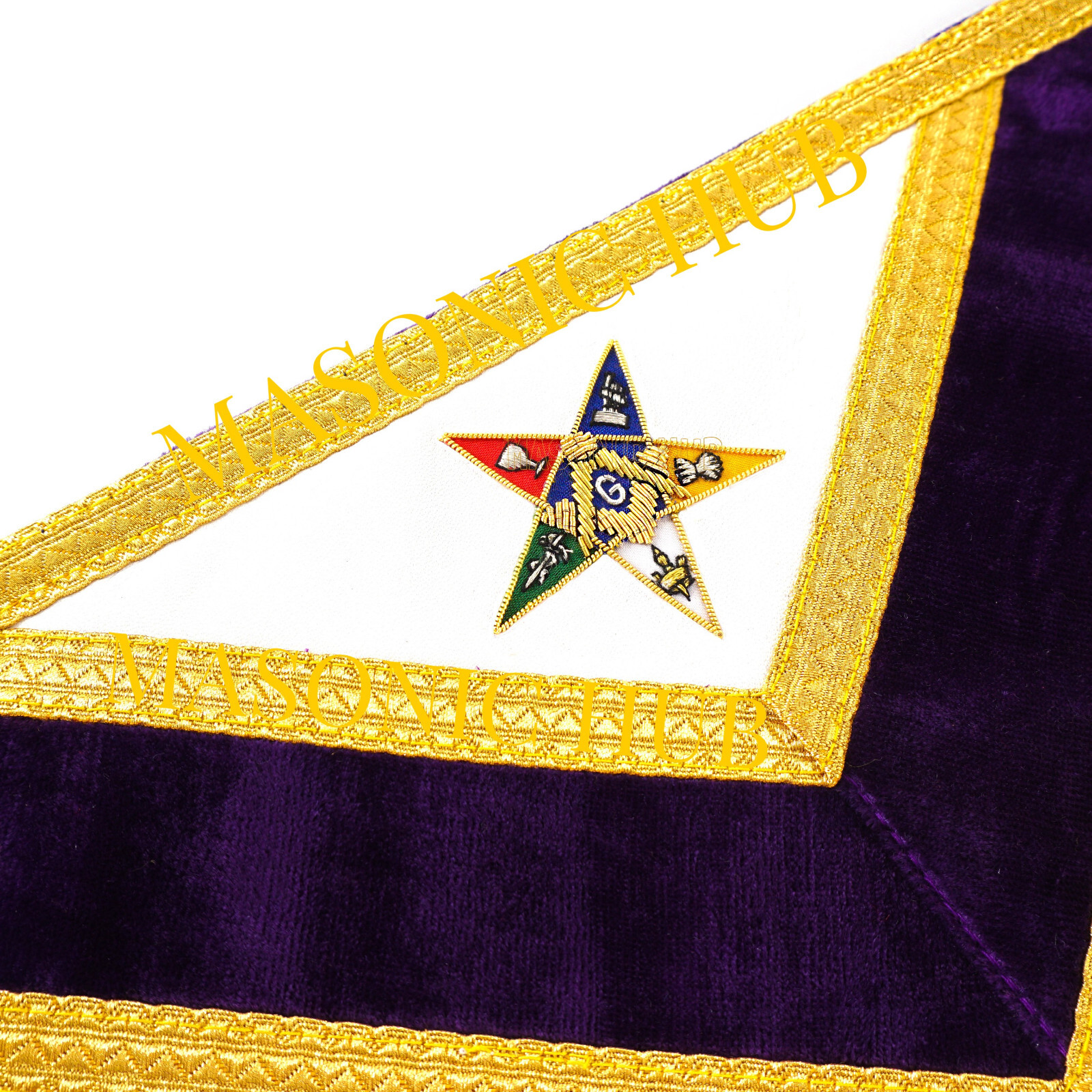 MASONIC OES GRAND PATRON 100% LAMBSKIN APRON HAND EMBROIDERED WITH ...