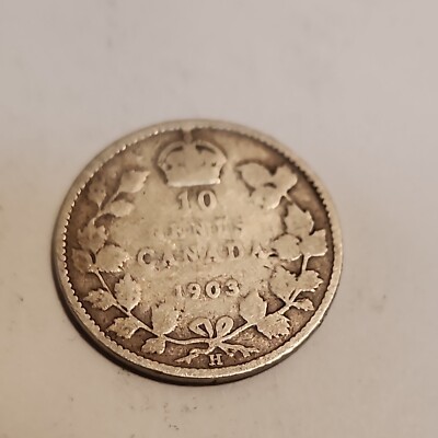 1903 H Canada Silver Ten Cents 10c Canadian Coin Circulated RJT 234 | eBay