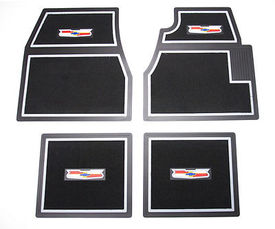 55 56 57 Chevy Black Carpet Floor Mats With Chevrolet Crest Logo 1955 ...