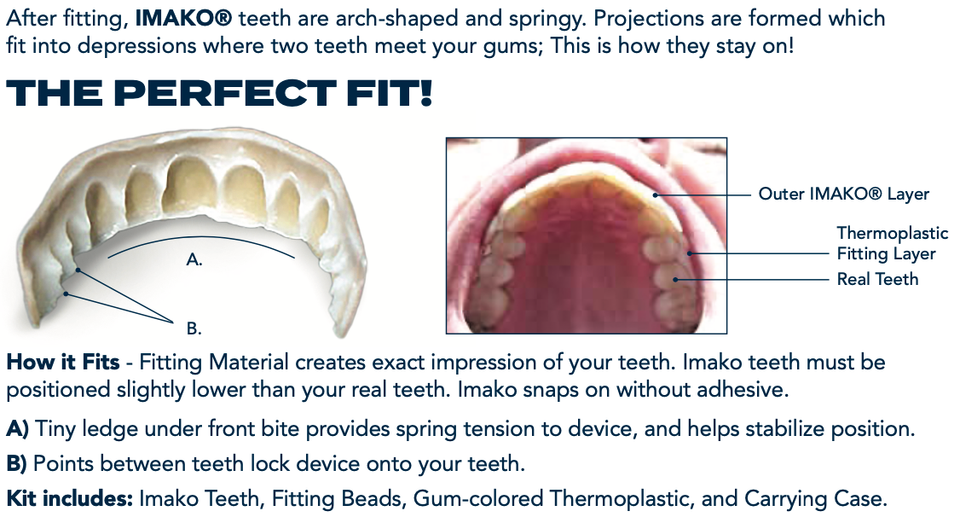 Imako® Premium Cosmetic Teeth Large Natural White -DIY Smile Makeover ...