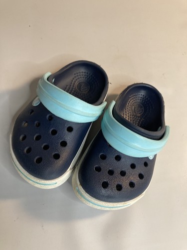 Crocs Toddler/Kid Boy Size C4/5 Navy Ice Blue Crocband II Clog Infant ...