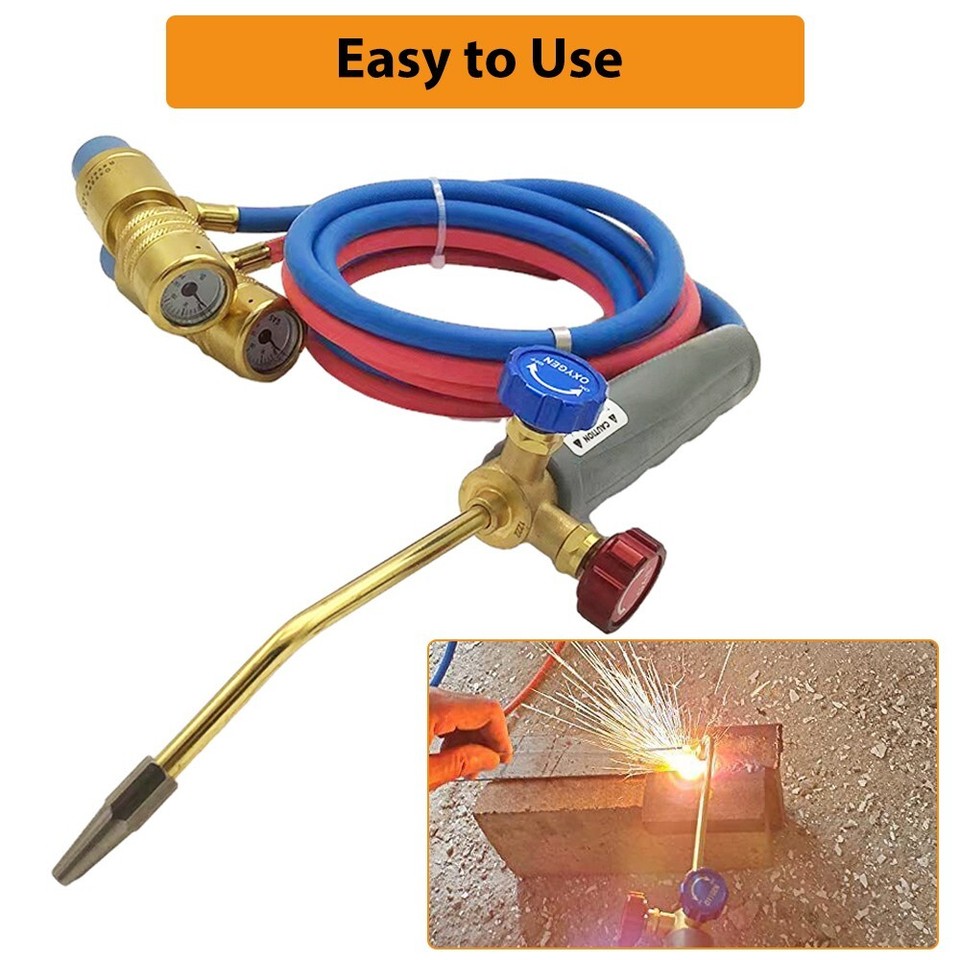 Oxygen MAPP Torch Kit W/ Pressure Meter W/ Tank Support, Glasses And ...