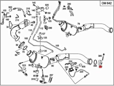 Genuine MERCEDES X222 C117 C292 W166 Pipe clamp f exhaust sys ...