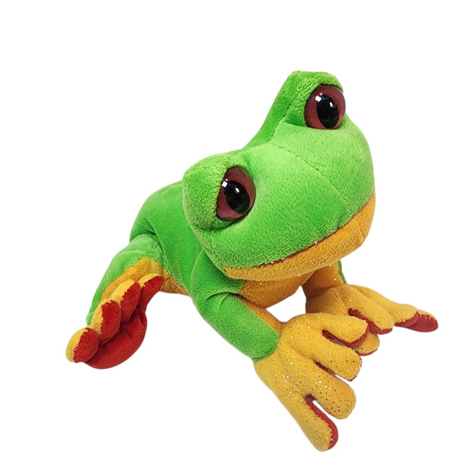 Ganz Plush Tree Frog Stuffed Animal Toy Green Orange Toy | eBay