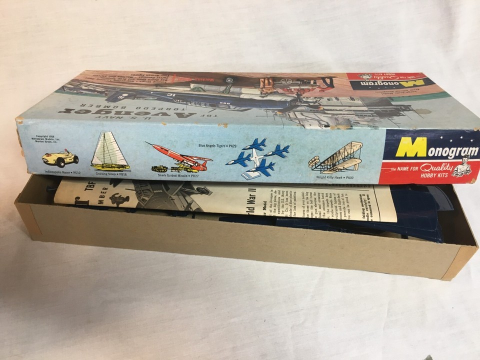 Vintage 1958 Monogram US Navy TBF Avenger Torpedo Bomber Model Kit | eBay