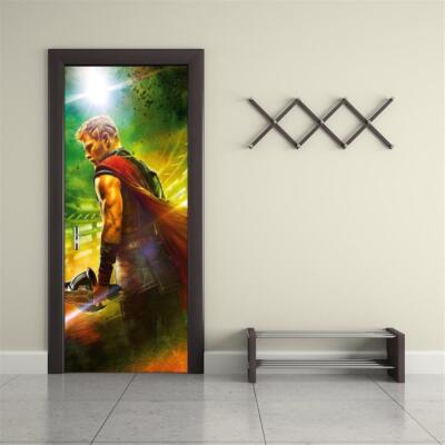 Thor Ragnarok Avengers Marvel 3D DOOR WRAP Decal Wall Sticker Mural Art ...