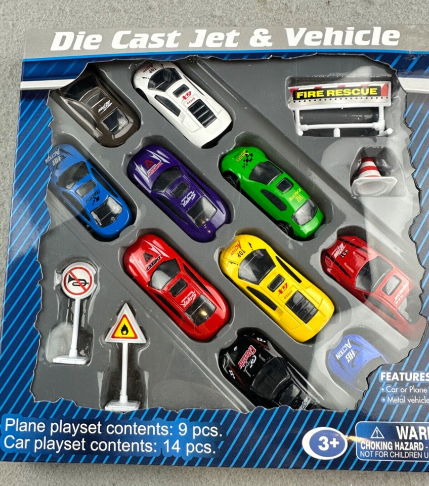 Die Cast Car Vehicle PlaySet New ~ Car PlaySet 14 Pc NIB New In Box | eBay