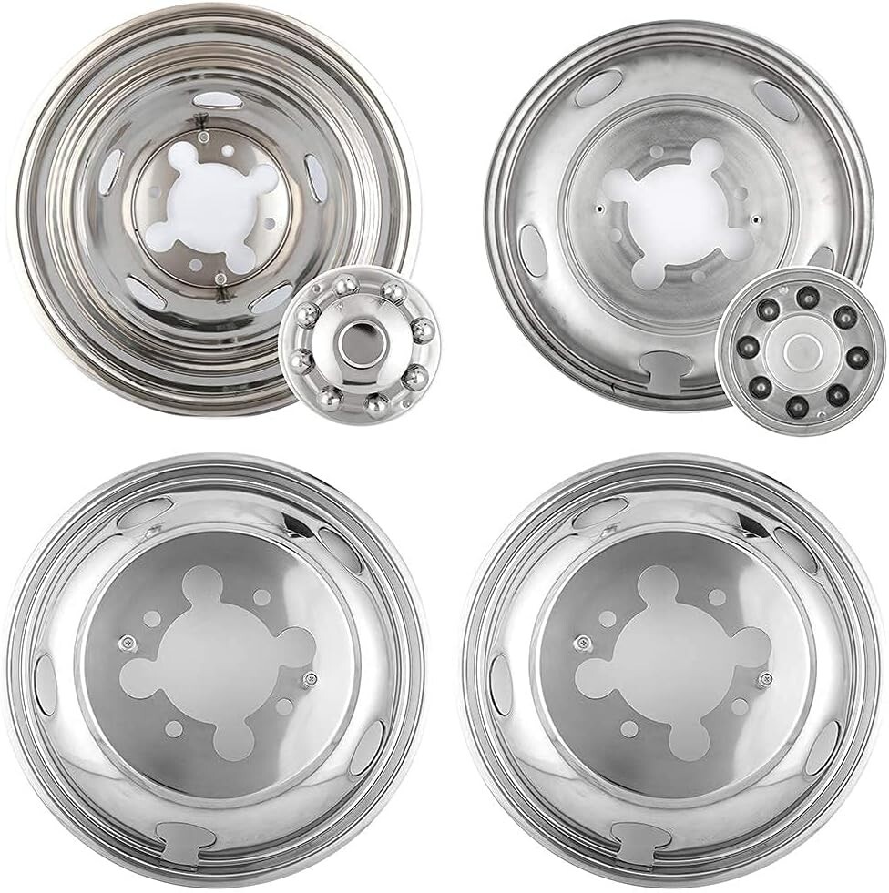 4 New 2003-2018 DODGE RAM 3500 17" Dually Wheel Simulators Dual Skins ...