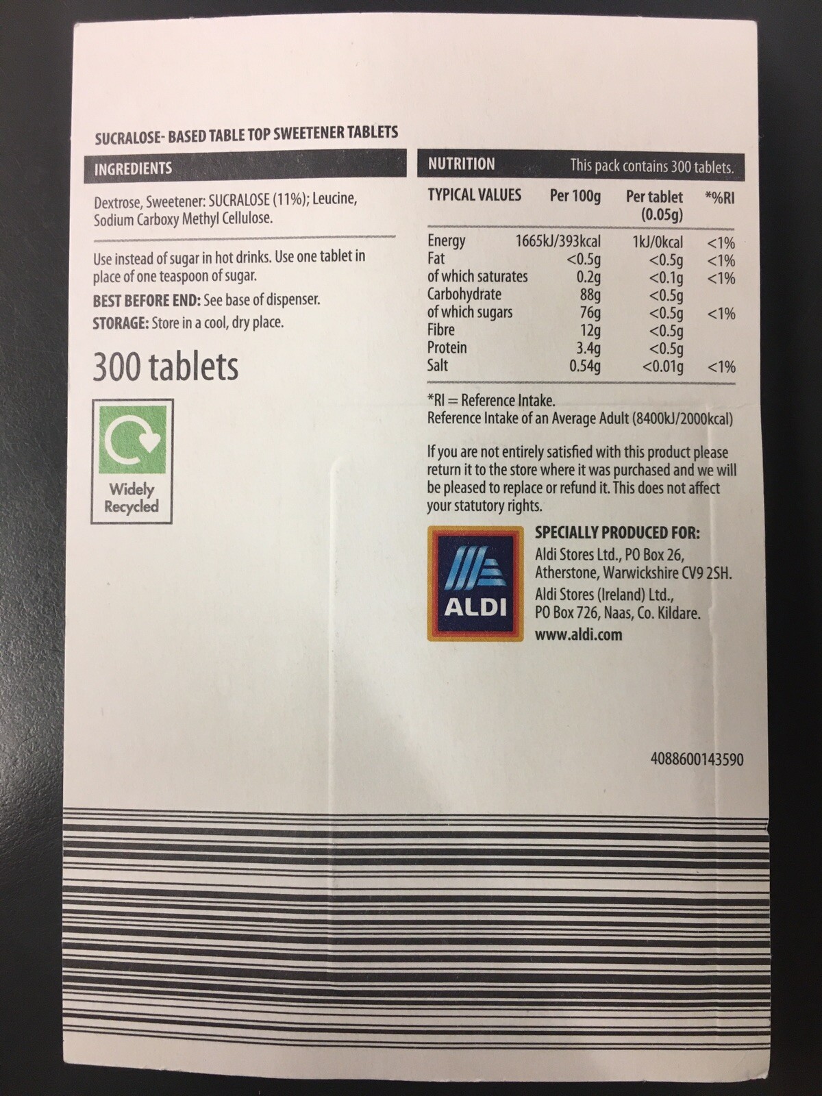 900 Sweetener Sucralose Tablets 3 Packs (Each Pack= 300 Tablets) 1st ...