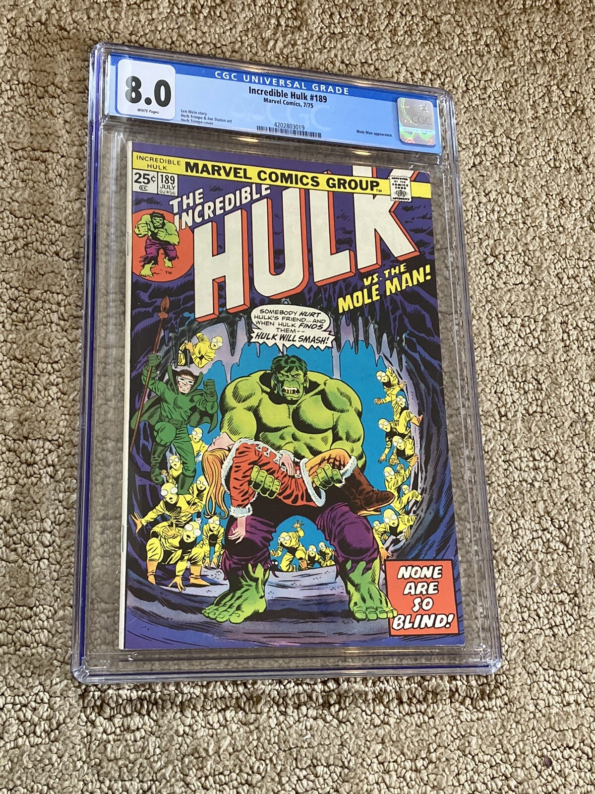 Incredible Hulk 189 CGC 8.0 White Pages (Classic Cover) | eBay