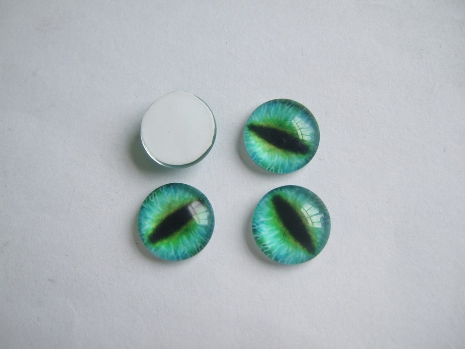 20pcs 12mm Round Dragon Eyes Glass Cameo Cabochons Jewellery Craft ...