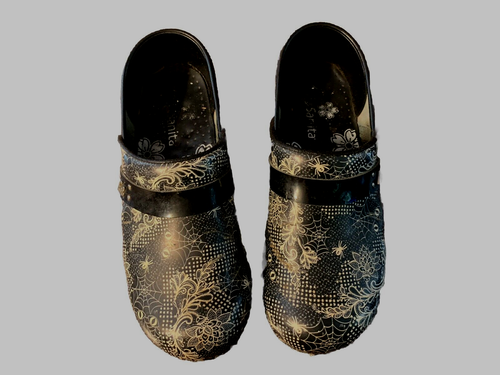 Sanita Sz 39 Corinth Clogs Shoes Black Halloween Spider & Webs Cute ...