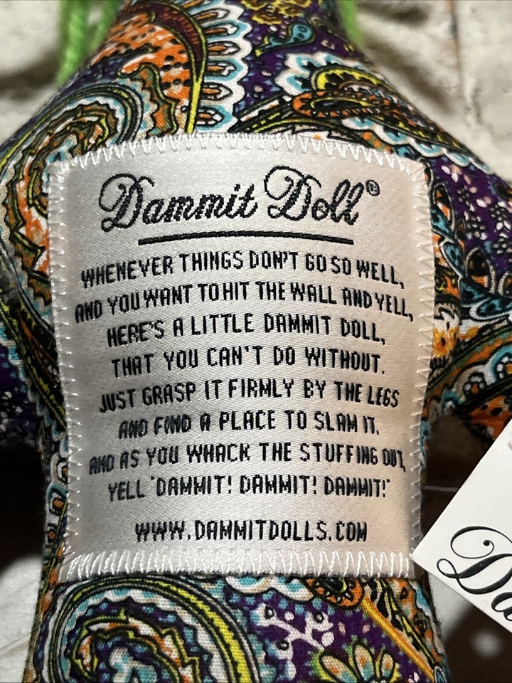 Original Dammit Doll - 12” Stuffed Paisley - Stress Reliever Or Voodoo Doll NWT | eBay