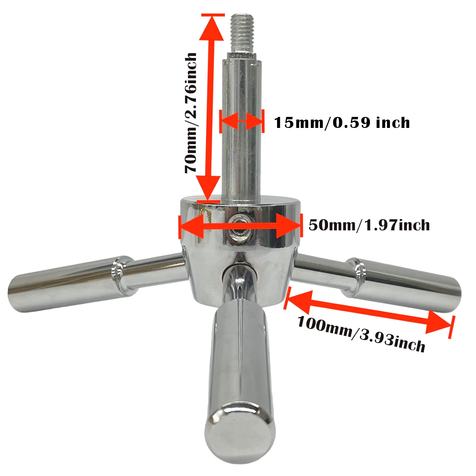 Round Shaft 3 Spoke Gun Safe Handle Replacement With Chrome Finish Safe ...