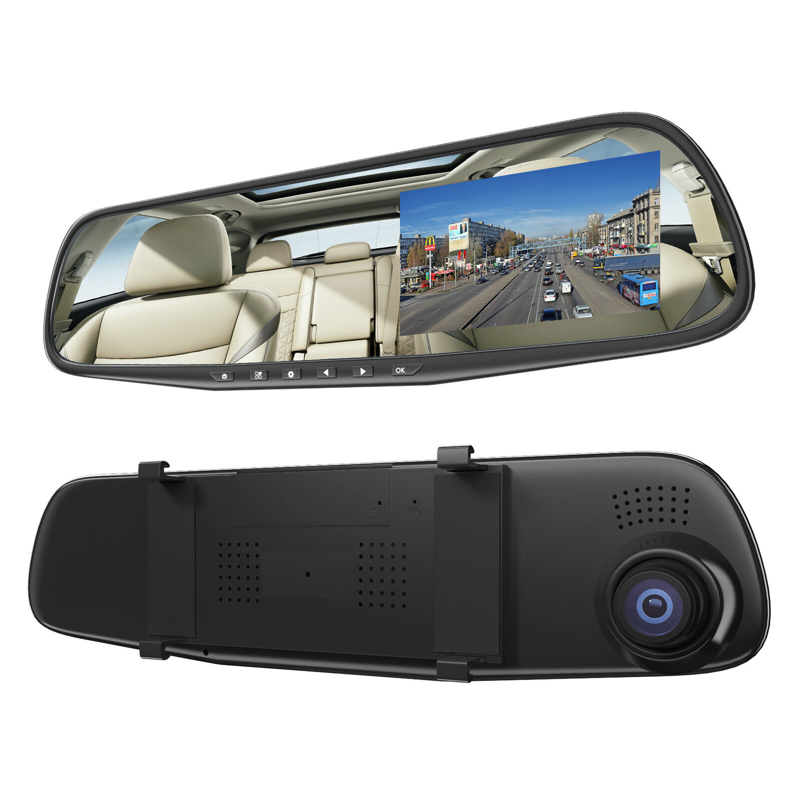 4.3" Backup Camera Mirror Car Rear View Reverse Night Vision Parking ...