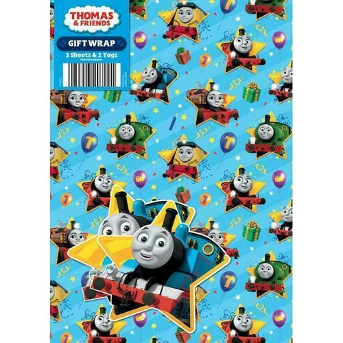 Official THOMAS AND FRIENDS Gift Wrapping Paper Sheets x 2 + Gift Tag x ...