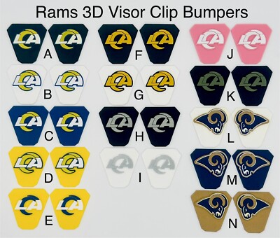 Rams 3D Visor Clip Bumpers, FULL SIZE (Clips Not Included) | eBay