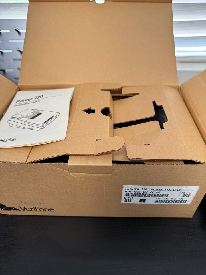 VeriFone Printer 220 Printer With Power Supply and manual in box Powers ...