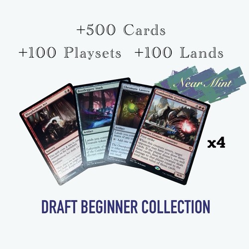 MTG Bulk 500 Cards 100 Playsets 100 Lands Draft Beginner Collection ...
