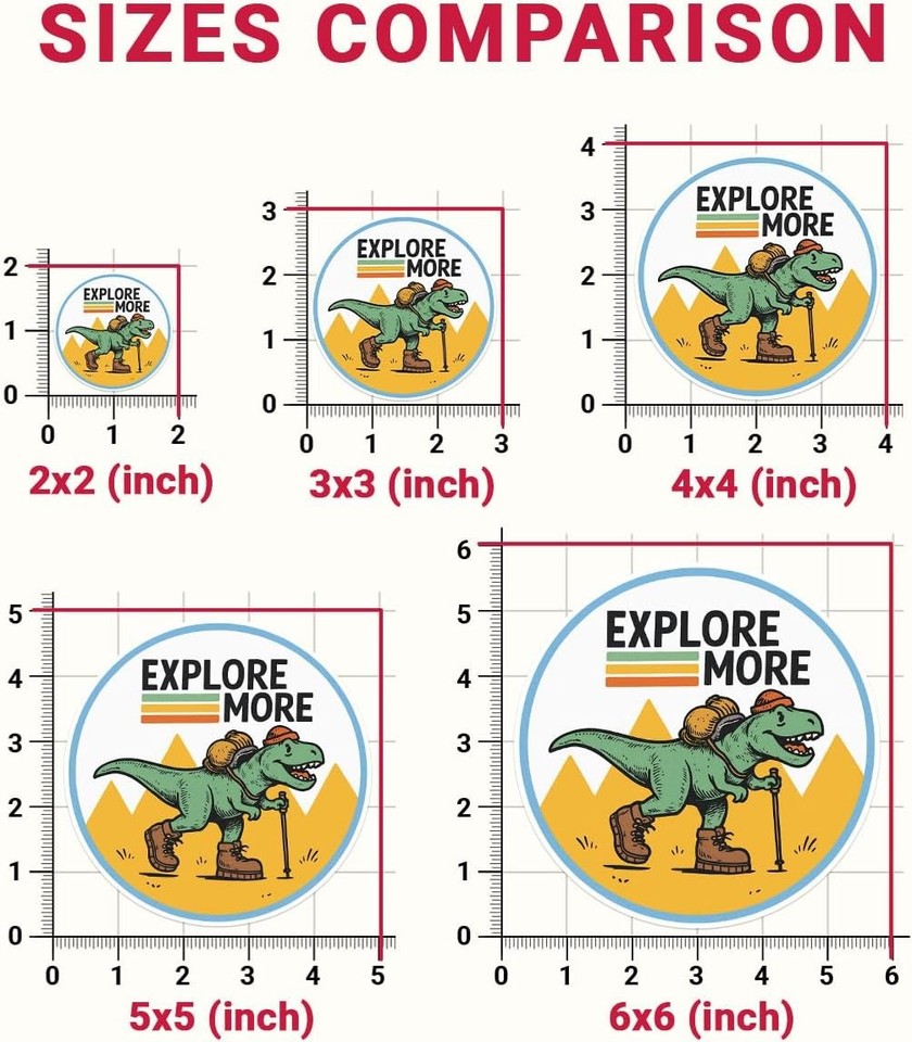 3Pcs Explore More Sticker, Funny Hiking Dinosaur Sticker, Motivational Quote for | eBay