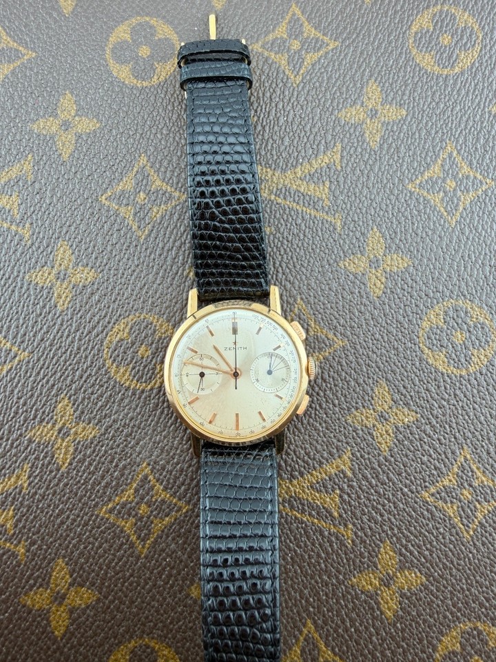 Zenith Chronograph Calibre 146 D Yellow Gold Case Rare Condition Men ...