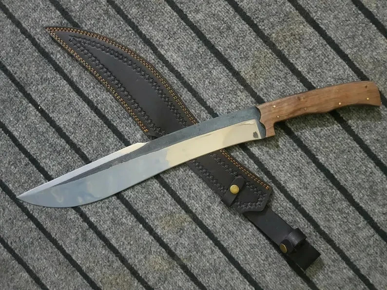 Hand-Forged 5160 Steel Machete, Full Tang Bushcraft & Survival Knife ...