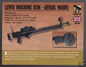 Lewis Machine Gun Aerial Model British Arms 303 Classic Firearms Photo