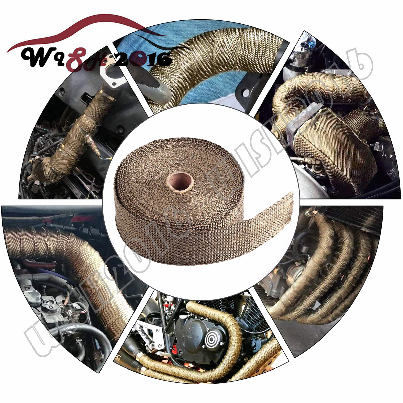 2 Roll 2" 50Ft Basalt Exhaust Wrap Manifold Header Pipe Heat Wrap Lava ...