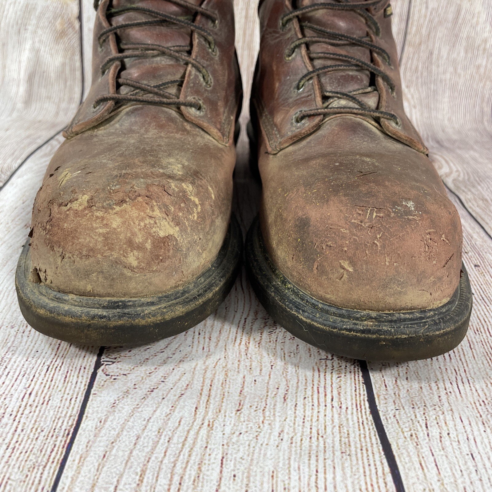 Red Wing Gore-Tex Leather Brown Steel Toe Boots Vinta… - Gem
