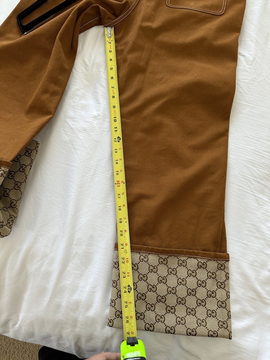 NWT Gucci Men's GG Pants w/ Turned-up Cuffs Logo Motif Brown NWT Gucci Men's GG Pants w/ Turned-up Cuffs Logo Motif Brown
