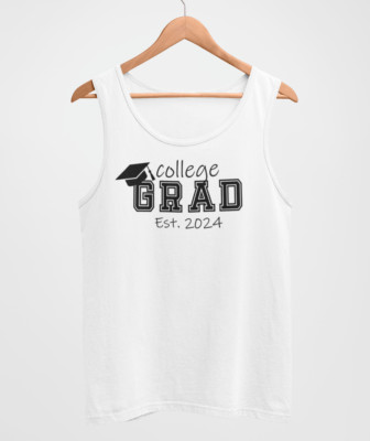 Mens Tank Top College Grad Est. 2024 T Shirt Graduation Gift MBA Master ...