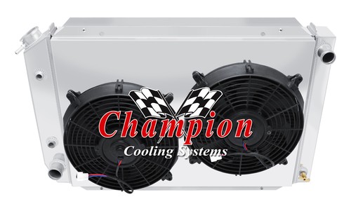 Cold Champion 4 Row Radiator W/ 2 12" Fans and Shroud for 1981 1982 ...