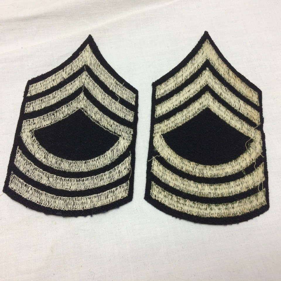 Military Patch Badge lot (2) Army Chevron Twill Variant SGT MJR ...