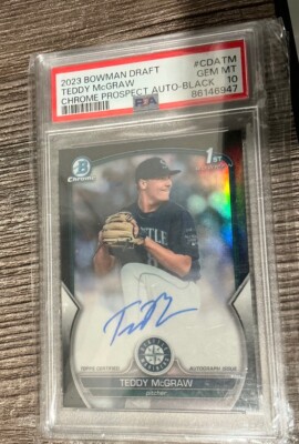 2023 Bowman Draft Chrome Prospect Autograph Black Refractor Teddy ...