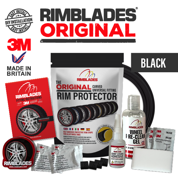 BLACK Rimblades Original - LATEST NEW DELUXE Alloy Wheel Rim Protectors ...