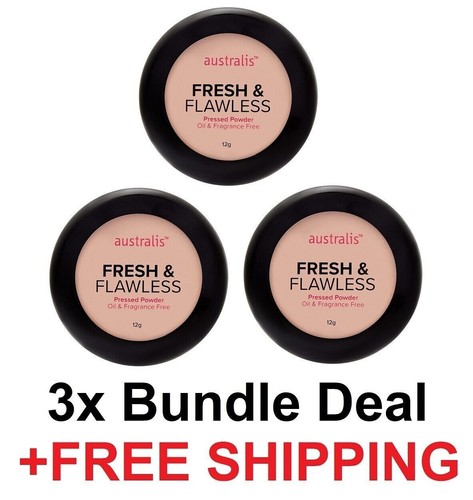 3x Australis Fresh & Flawless Pressed Foundation Makeup Powder#CHOOSE ...