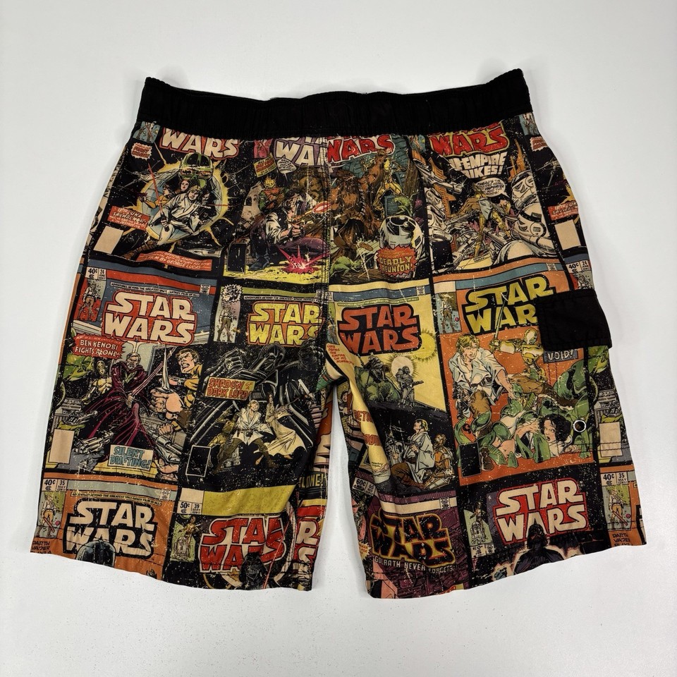 Star Wars Lucas Film Swim Trunks Mens Large Comic Strip Retro Swimsuit ...