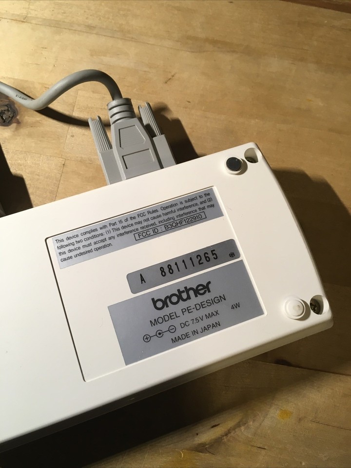 Brother PE Design Serial Card Reader / Writer Embroidery No Ac Adapter ...