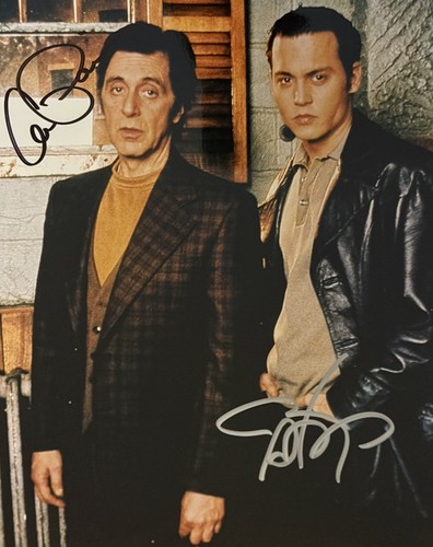 AL PACINO & JOHNNY DEPP HAND SIGNED 8X10 DONNIE BRASCO ITALIAN MOB ...