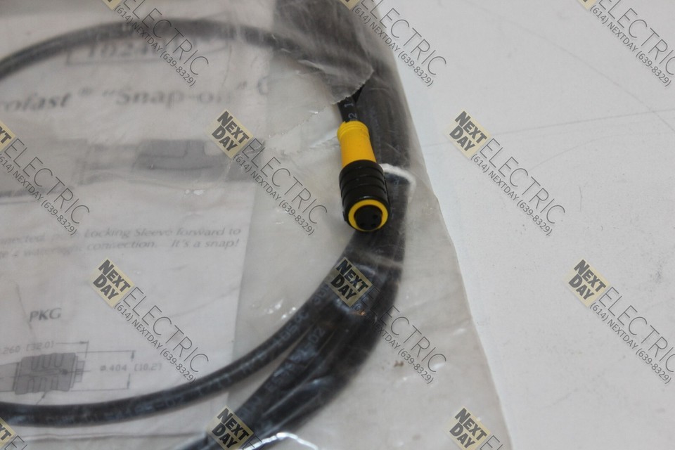 Turck, PKG 3Z-2/S90, U0065, 3 Pin Female Cordset Cable Plug Connector ...