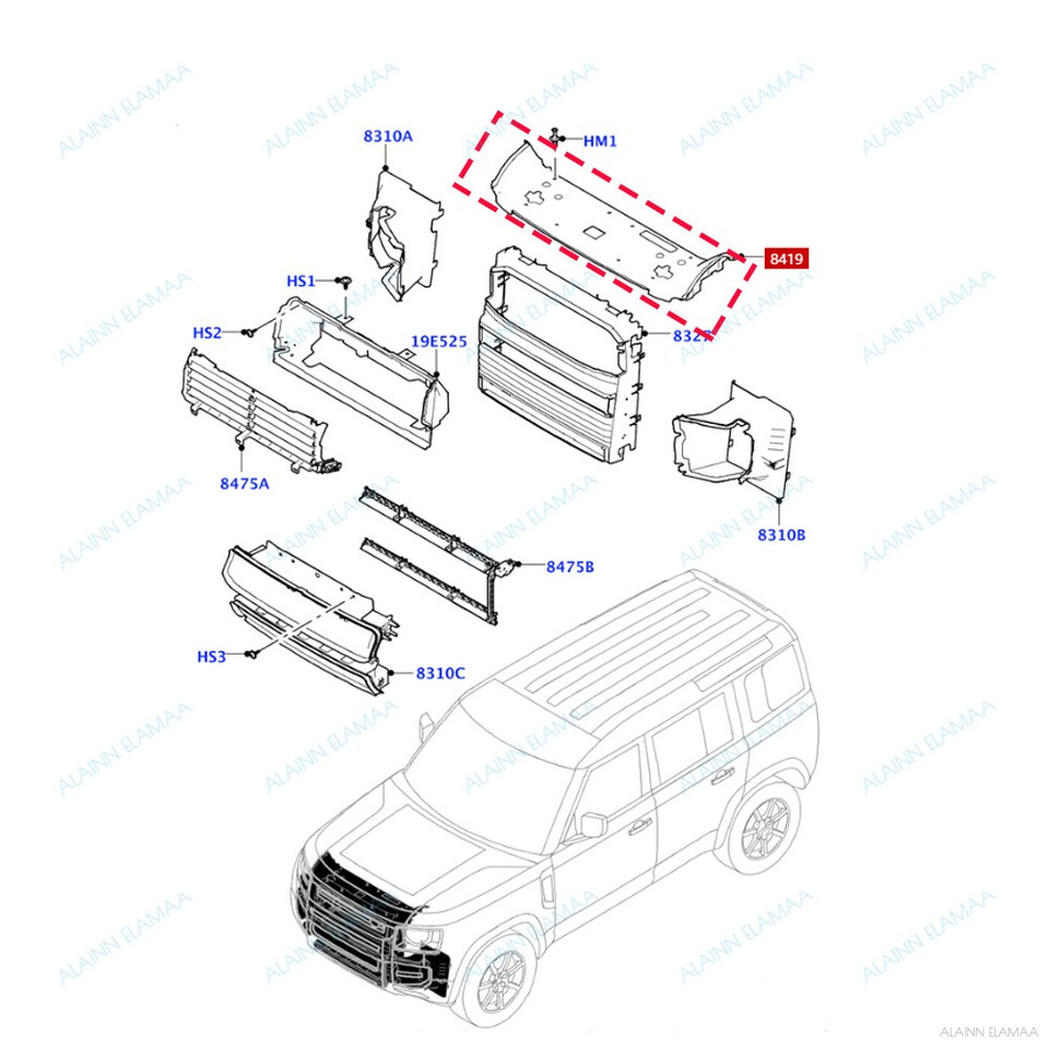 Front Radiator Protector Cover LR132762 For Land Rover Defender L663 ...