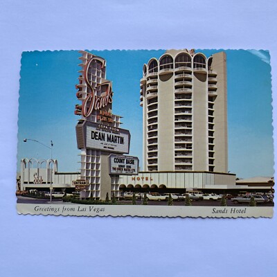 Greetings From Las Vegas Sands Hotel Postcard Dean Martin Continental ...